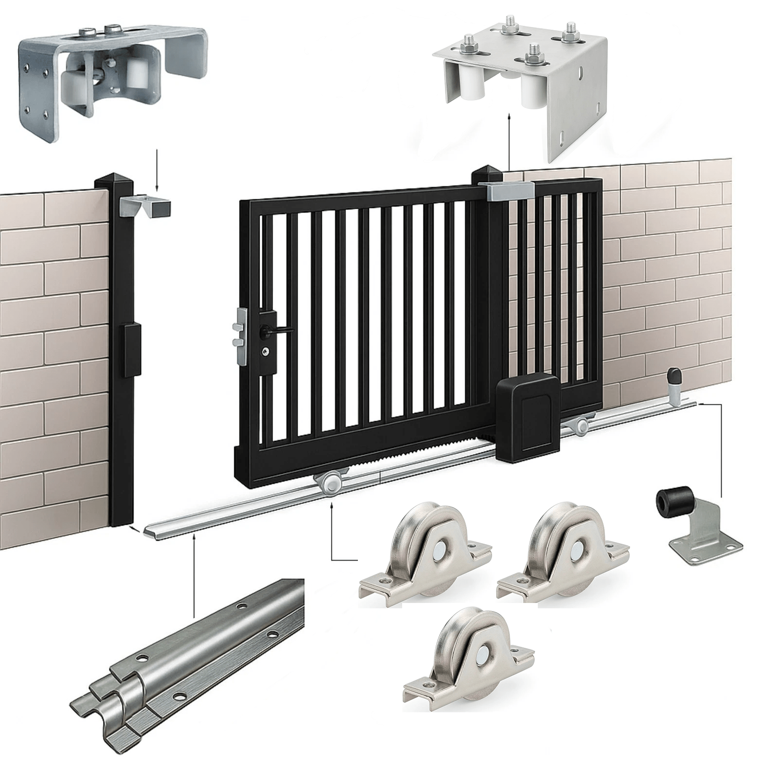 Trackless Sliding Gate Hardware & Cantilever Gate Kits UK