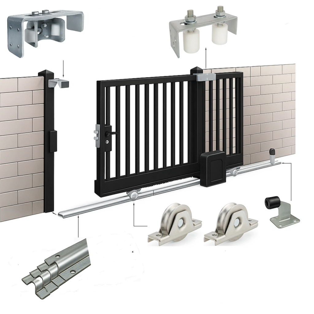Sliding Gate Hardware Kit with Internal Wheels-Upto 2m Gate - My Tools Shop
